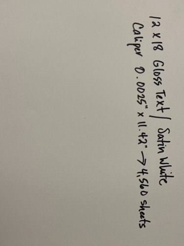 4,500 sheets gloss light Satin White gloss text 60 or 80 GSM, size 12 x ...