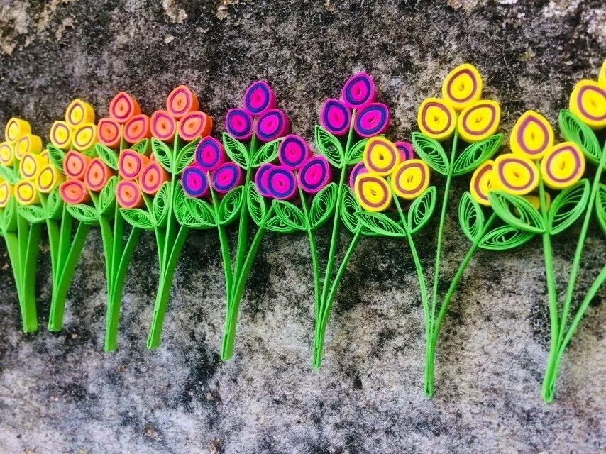 Paper Quilling DIY beautiful handmade flower buds branch 15 lot ...