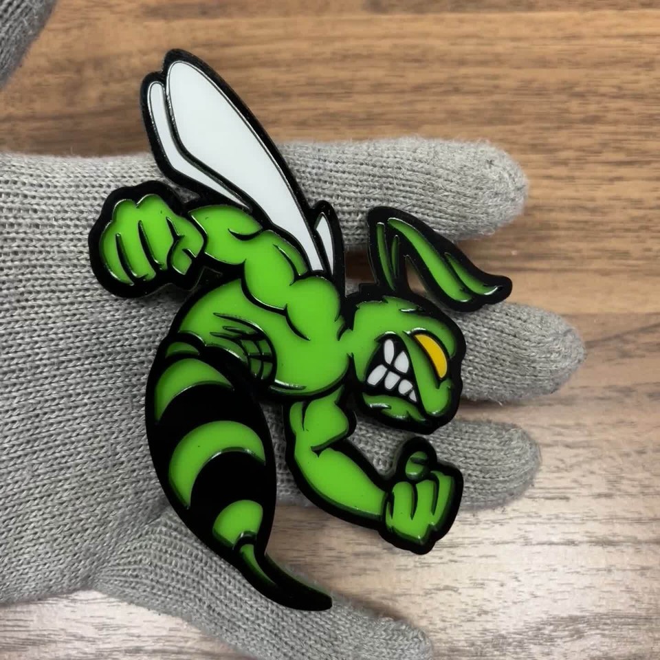 Hornet Badges Emblem BEE SWOLE Lime Green Yellow Eye ,(2) BADGES ...