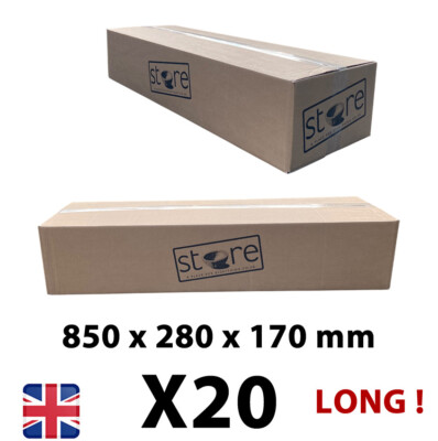 20 x Single Wall Long Cardboard Boxes 850mm x 280mm x 170mm Parcel 33 ...