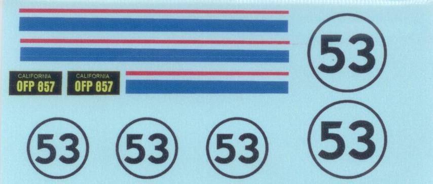 Speedway Replicas #53 Herbie the Love Bug 1/25 waterslide decal | eBay