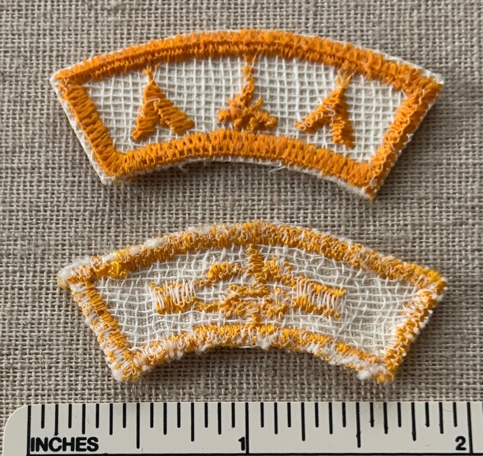 Vintage BOY SCOUT Segment PATCHES Yellow White Rocker Badge BSA ...