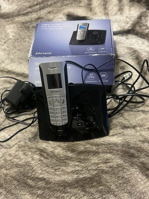 John Lewis Digital Cordless Phone Handset Black Rechargeable w ...