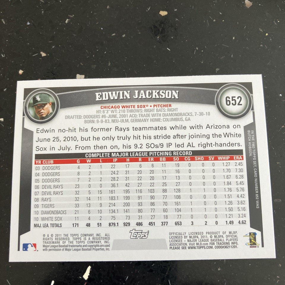 2011 Topps Diamond Anniversary Edwin Jackson Card | eBay