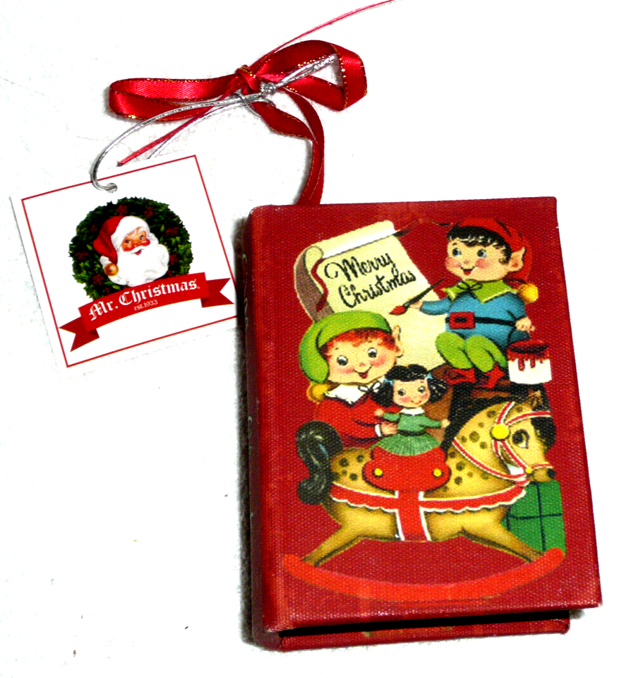MR CHRISTMAS WIND UP MUSIC BOX BOOK ORNAMENT FOLLOW THE MAGIC-PLAYS ...