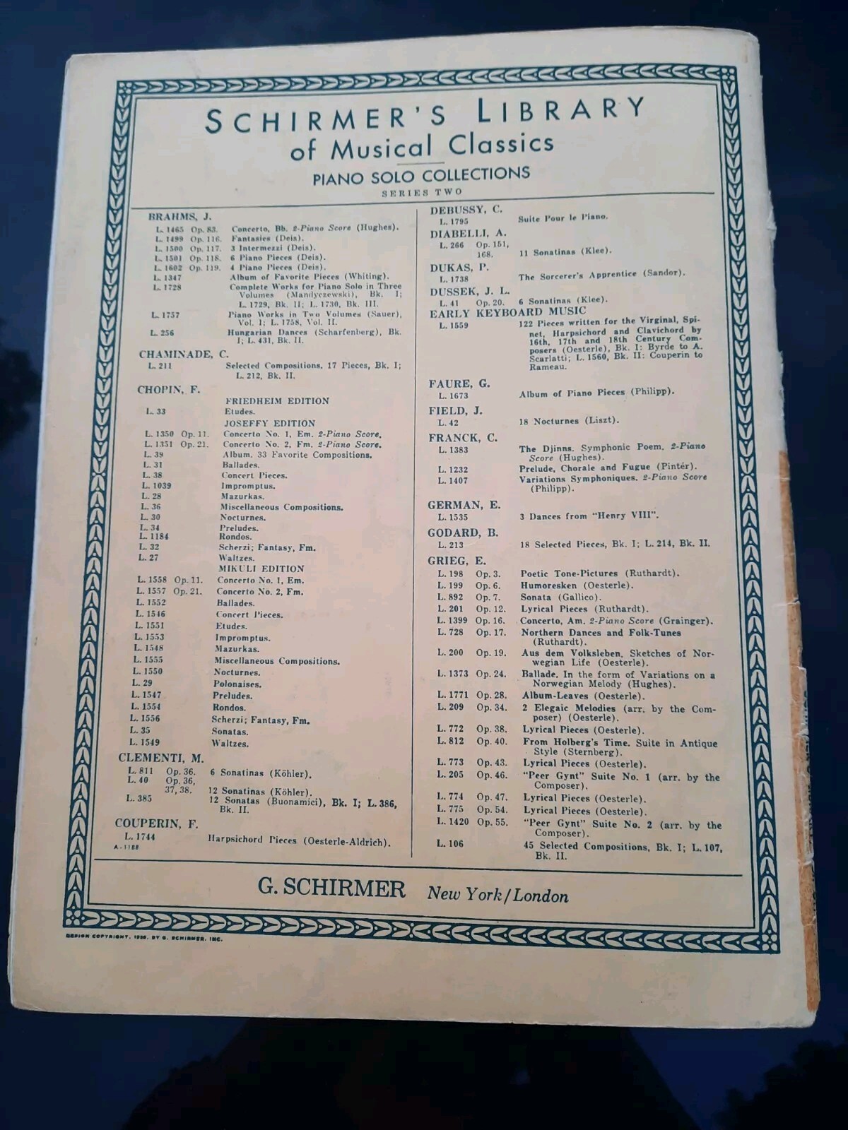 Schirmer's Library Clementi Op. 36 Six Sonatinas For Piano | eBay