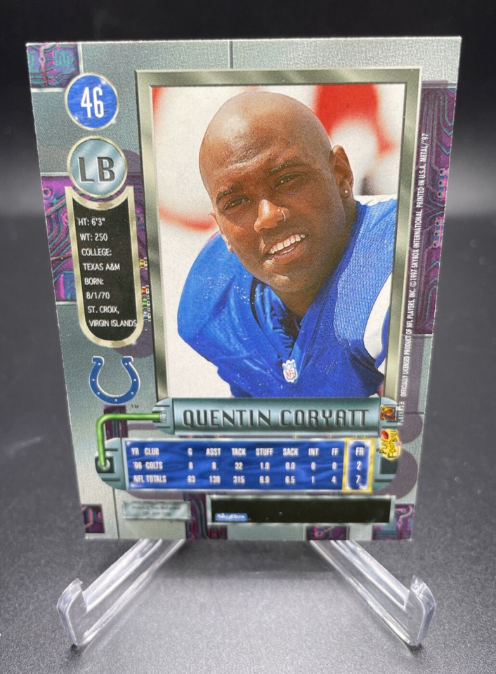 1997 Skybox Metal Universe #46 Quentin Coryatt Indianapolis Colts B2841 ...