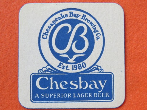 BEER Coaster ~ CHESAPEAKE BAY Brewing Chesbay Lager ** Opened 1980 in ...