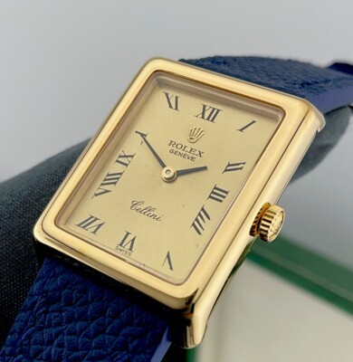 Rolex Cellini Tank 34mm Solid 18K YGold, GoldRomansDial Ref#4105 ...