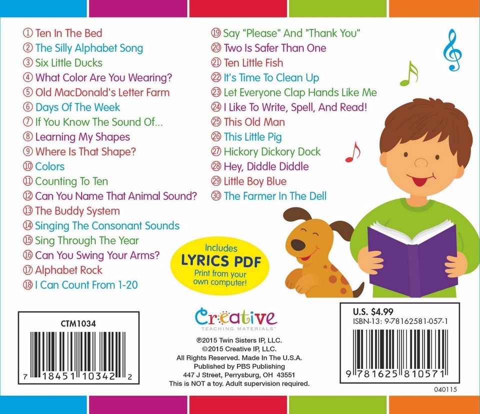 NEW 30 Songs for Learning Music CD Preschool Kindergarten Elementary ...