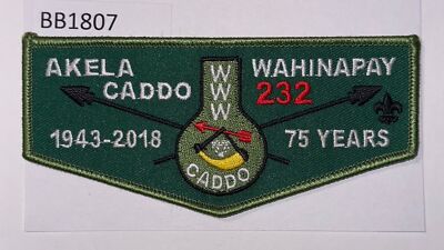 Boy Scout OA Flap Akela Wahinapay Lodge 232 75th Anniversary | eBay