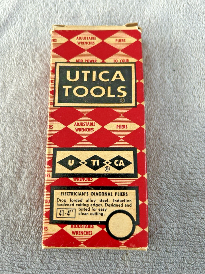 NOS Vintage UTICA Tools USA 41-4 3 Diamond Logo Diagonal Wire Cutter ...