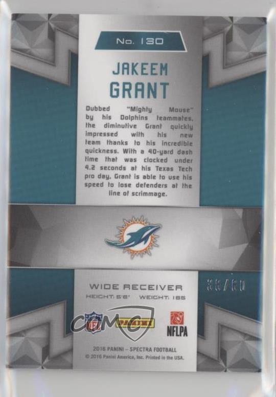 2016 Panini Spectra Rookie Neon Blue /60 Jakeem Grant #130 Rookie RC | eBay
