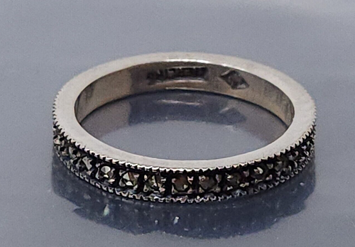 Vintage Judith Jack Sterling Silver Marcasite band Ring size 8 | eBay