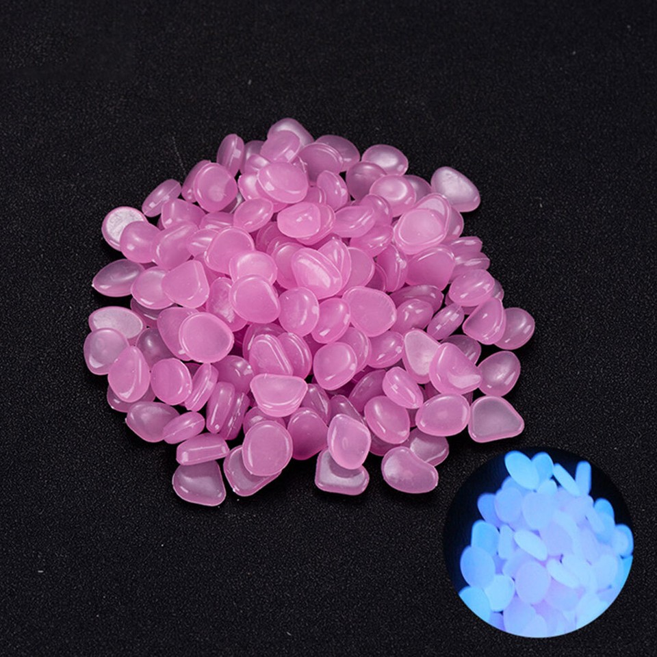 AU 100Pcs Useful Fish Tank Pebbles Glow In The Dark Pebbles for Outdoor ...