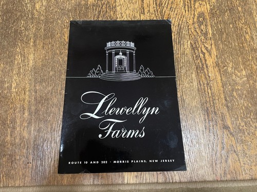 Vintage Llewellyn Farms Restaurant Menu Morris Plains New Jersey NJ ...