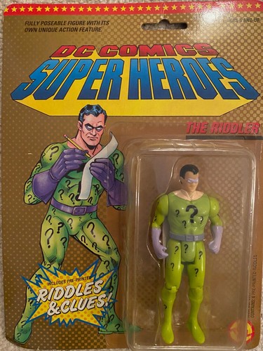 1989 TOY BIZ DC COMICS SUPER HEROES THE RIDDLER FULLY POSABLE ACTION ...