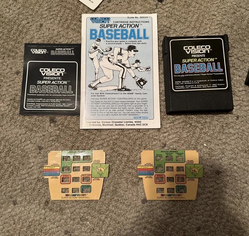 Super Action Baseball (Colecovision, 1983) With Manual Overlays And ...