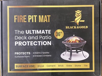 Black And Gold Fire Pit Mat BRAND NEW | eBay