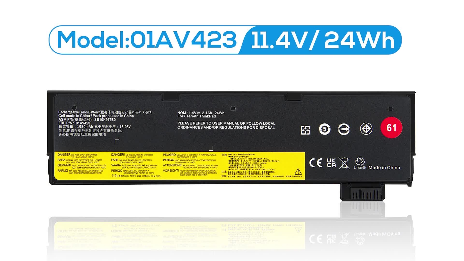 01AV425 Battery for Lenovo ThinkPad T470 T480 T570 01AV423 01AV424 24Wh ...