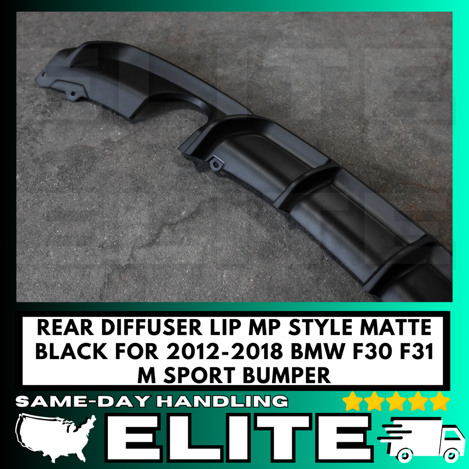 Rear Diffuser Lip MP Style Matte Black For 2012-2018 BMW F30 F31 M ...
