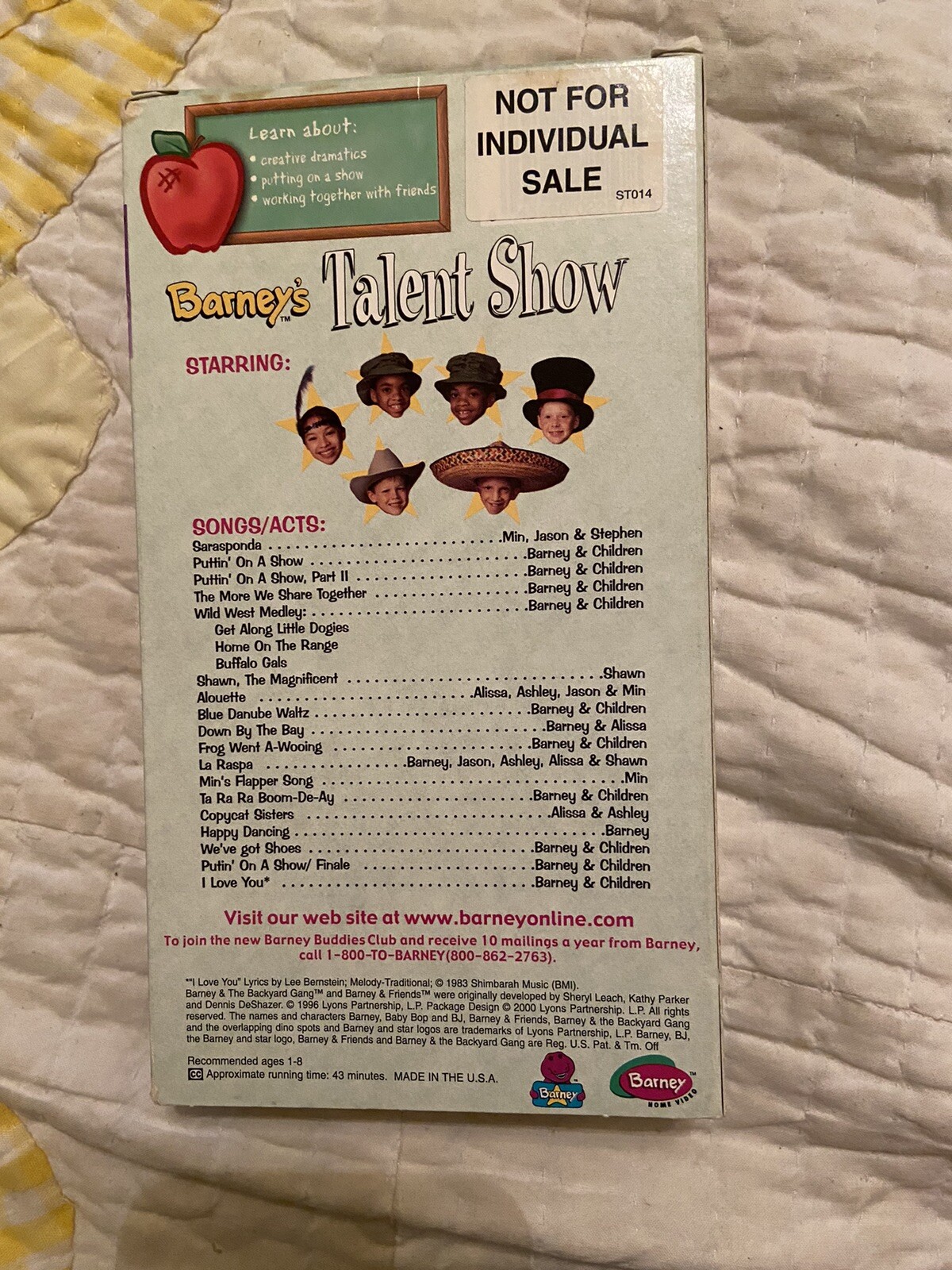 Barney - Barneys Talent Show (VHS, 1996) for sale online | eBay