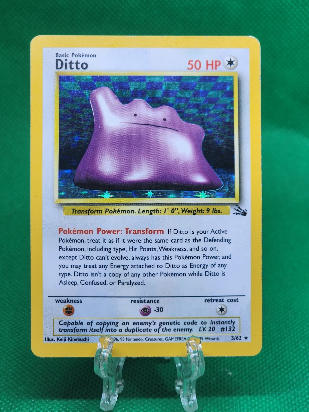 Ditto Fossil 3/62 Holo Unlimited Holo Rare Pokémon TCG 1999 WOTC | eBay