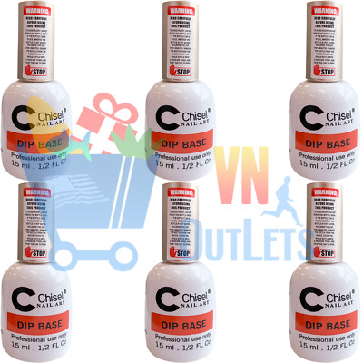 6 Bottles Chisel Nail Art Liquid Dip Base Professional Use Only 0.5 fl ...