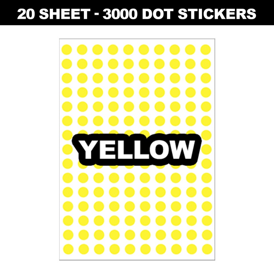 10MM MULTI COLOURED DOT STICKERS ROUND STICKY DOTS ADHESIVE CIRCLES ...