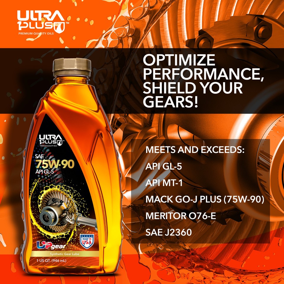 Ultra1Plus SAE 75W-90 Synthetic Limited Slip Gear Oil, API GL-5, MT-01 ...