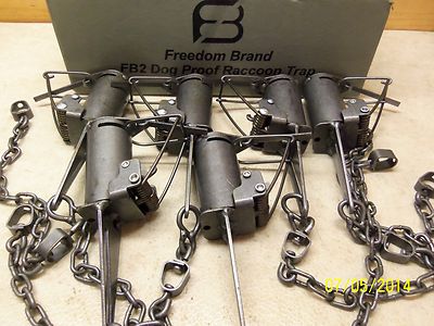 6 New Freedom Brand FB2 Dog Proof Foothold Coon Traps Trapping Raccoon ...