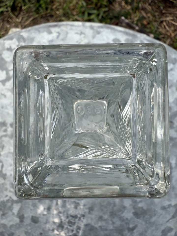 VTG Avon 1980 Fostoria Clear Glass Square Bud Vase Criss Cross Pattern ...