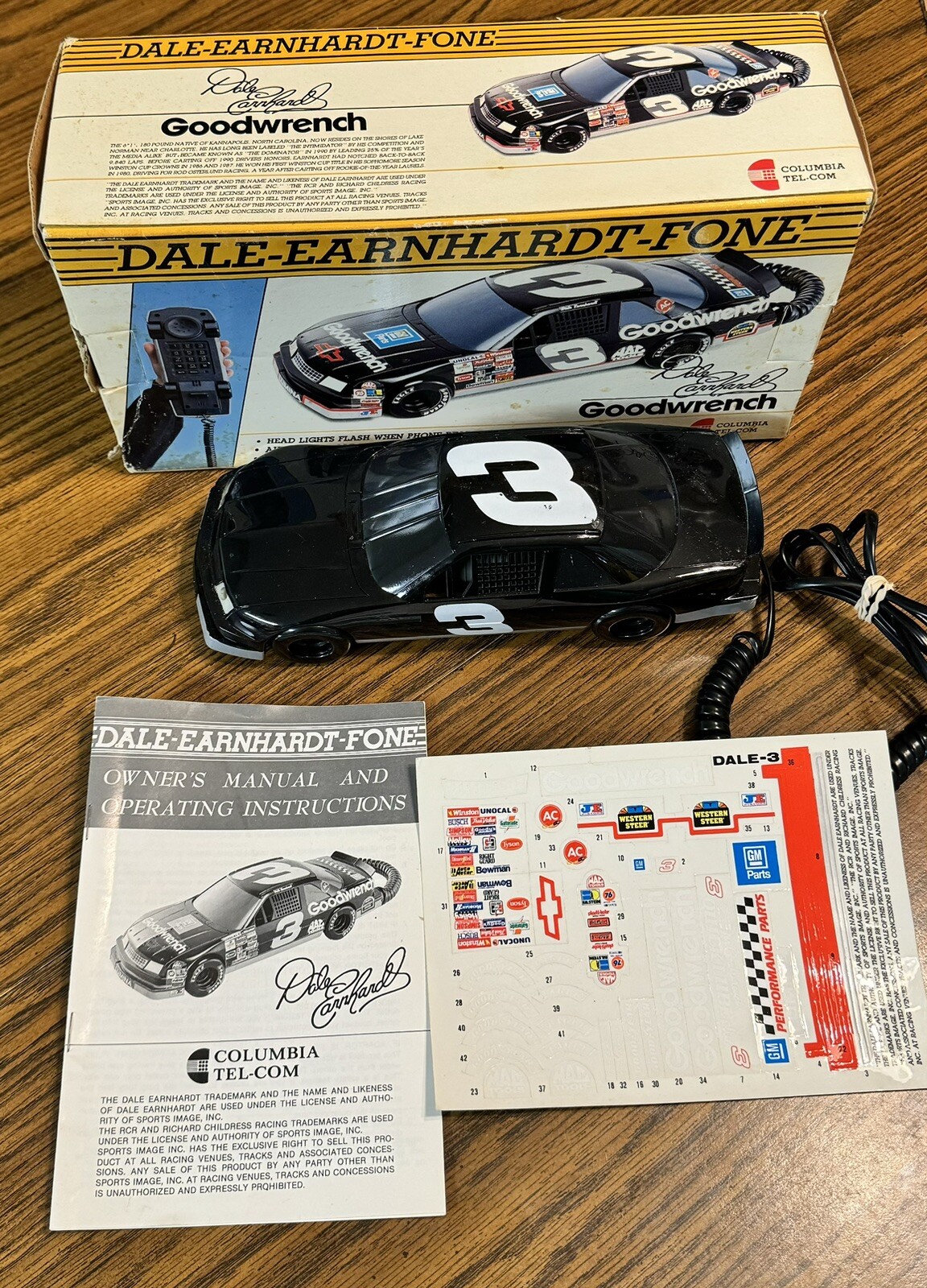 Vintage NASCAR Dale Earnhardt Fone Goodwrench Columbia Tel-Com Phone w ...