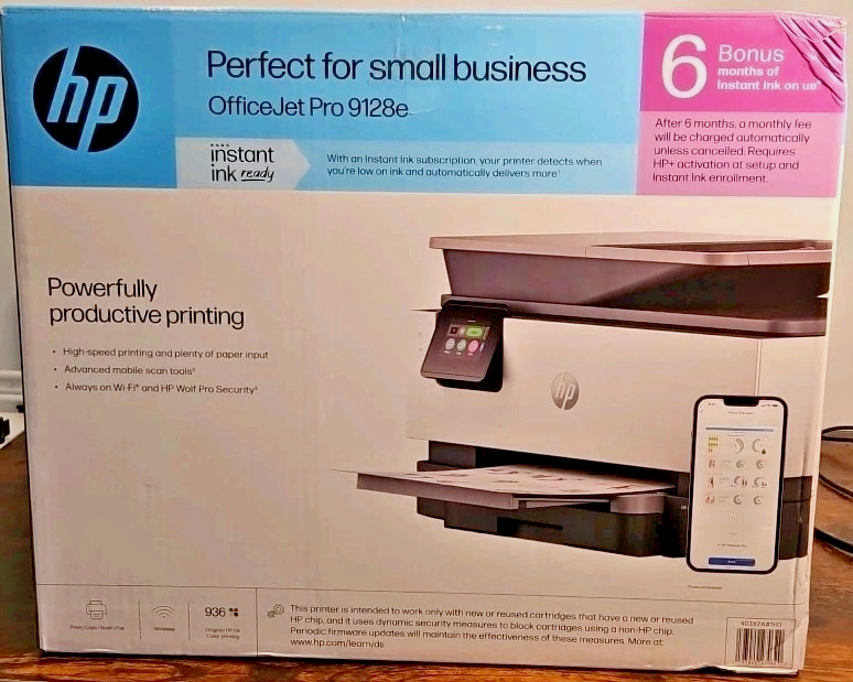 HP OfficeJet Pro 9128e Color Inkjet All-In-One Office Printer With ink ...