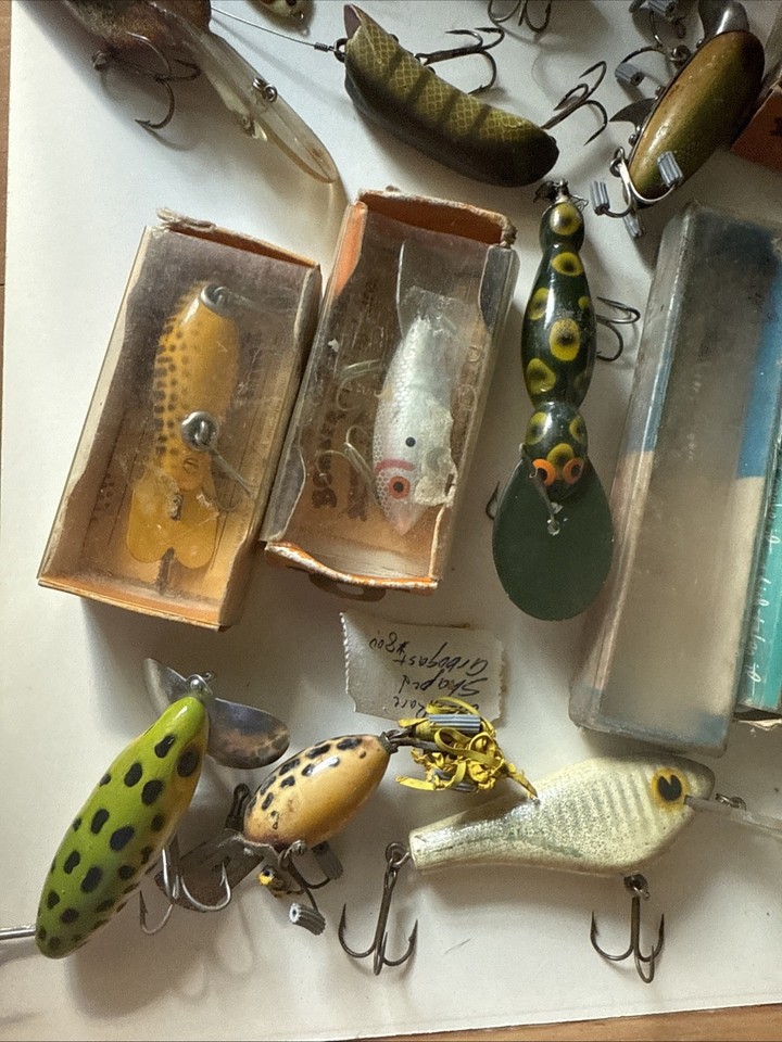 Vintage Lot 50+ Fishing Lures Fred Arbo Joe’s Heddon Bomber Bill Lewis ...