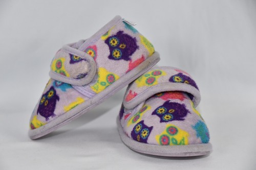 Girls Small 5-6 Purple Owl Night Slippers Slip On Fleece Lined ...