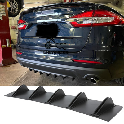 Rear Bumper Lip Diffuser Spoiler 10 Fin Splitter For Ford Fusion SE ...