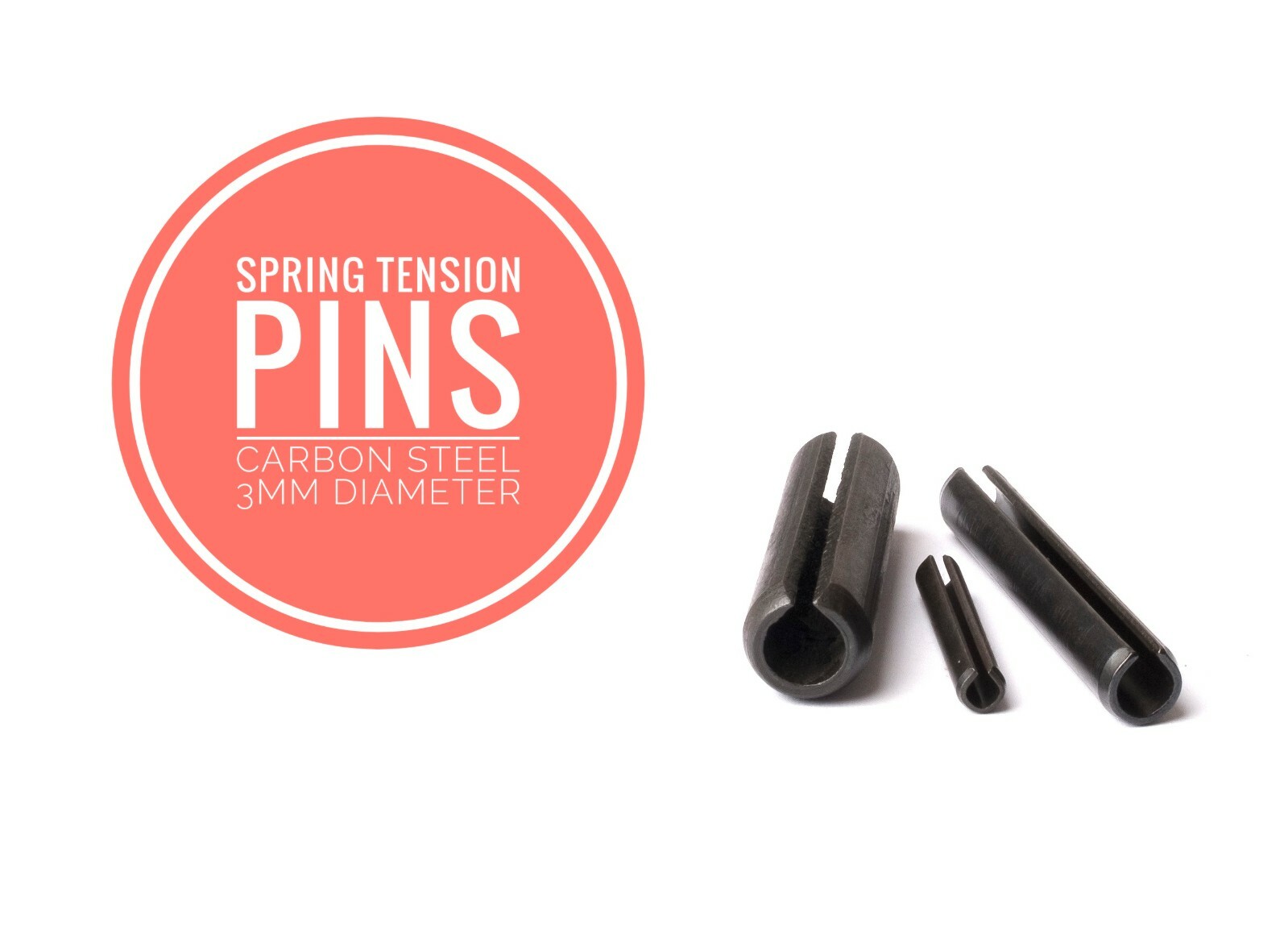 Slotted Spring Tension Pins Sellock Roll Pins Carbon Steel 3mm Diameter ...