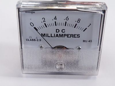 Panel Meter 1mA fsd Scaled 0-1 DC Milliamperes 59x53mm MU45-1mA 55g 738 ...