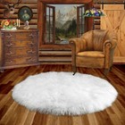 Large Round Shag Area Rug White Faux Fur Sheepskin Shabby Chic All ...