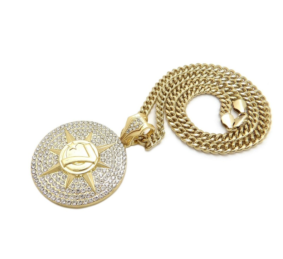 Hip Hop 5 PERCENTER 7 STAR Pendant & Box / Franco / Cuban Chain Bling ...