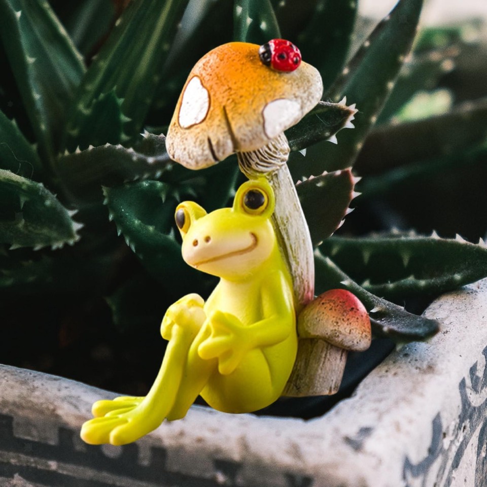 Frog Statue Resin Animal Sculpture Creative Garden Decor Ornaments for ...