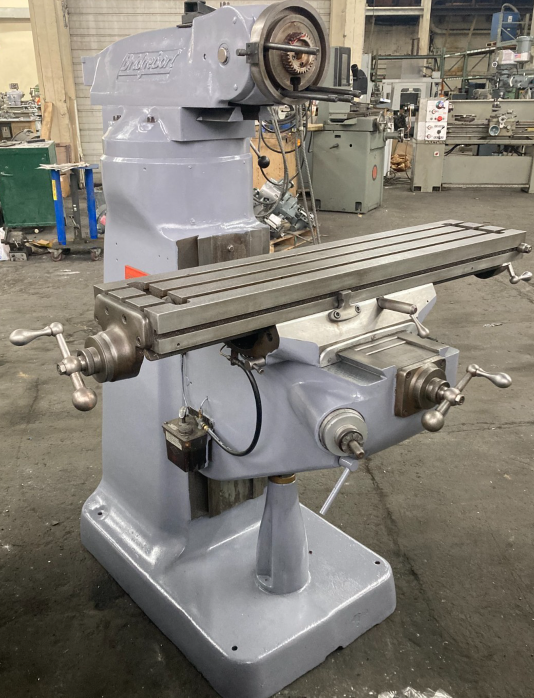 BRIDGEPORT MILLING MACHINE BASE 42" TABLE | eBay
