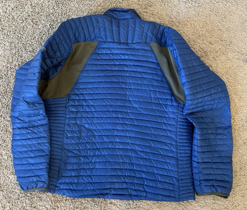 Eddie Bauer Men's XL Blue Wide Channel Hooded Jacket Down Puffer, Full ...