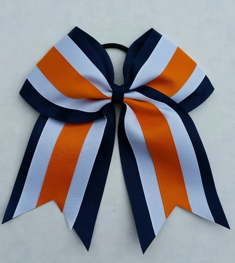 Blue And White Cheer Bow