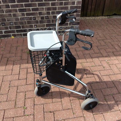 Invacare 3 Tri-Walker with basket tray and bag very nice condition ...