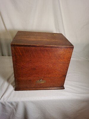 Smith's Office Tickler file box, double hinge, Racine Wis, Wooden, no ...