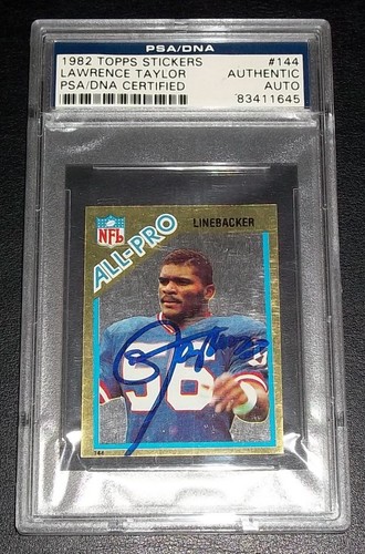 PSA DNA Rc Lawrence Taylor Auto 1982 Topps Stickers #144 Rookie Signed ...