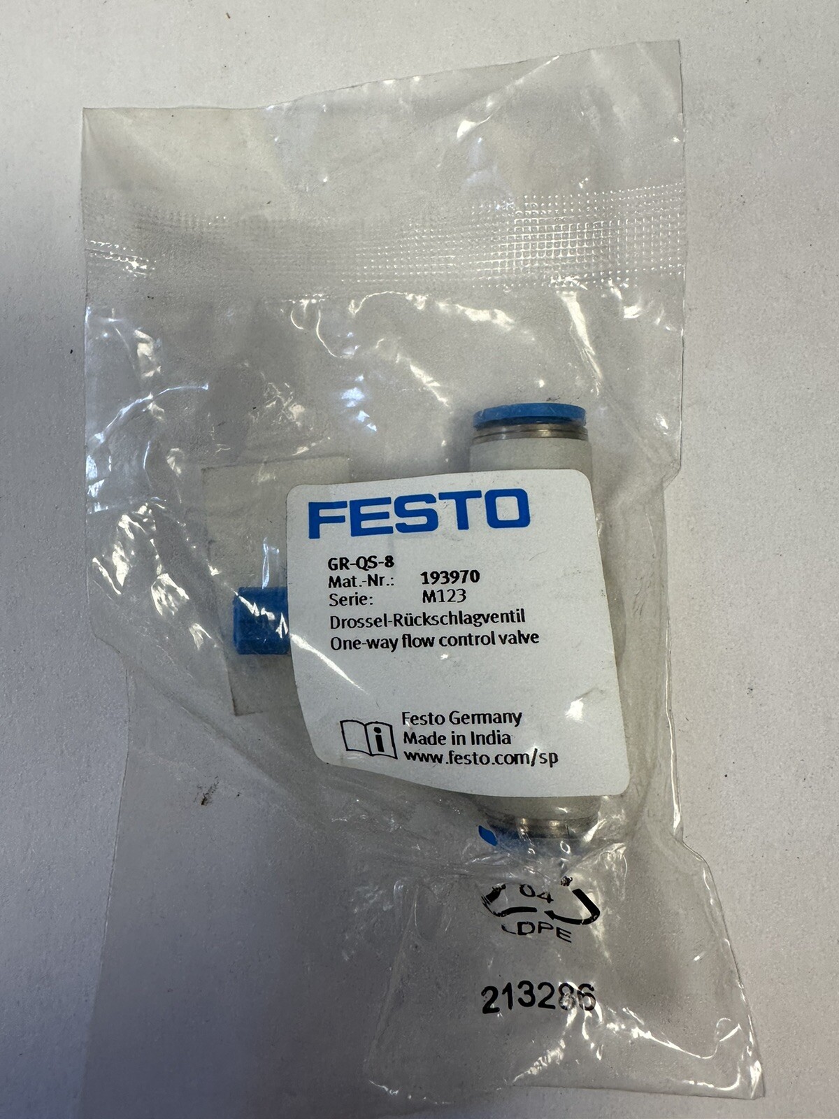 Festo Válvula De Control GE-QS-8 193970 | eBay