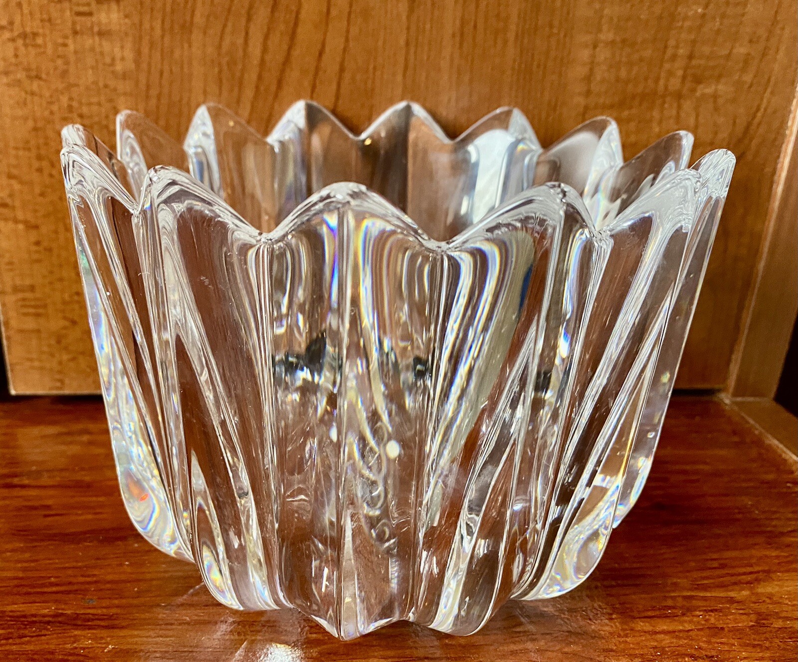 Orrefors "Fleur" Crystal Bowl, 14 Point, 6.25"W x 4.5"H, Label, Signed ...